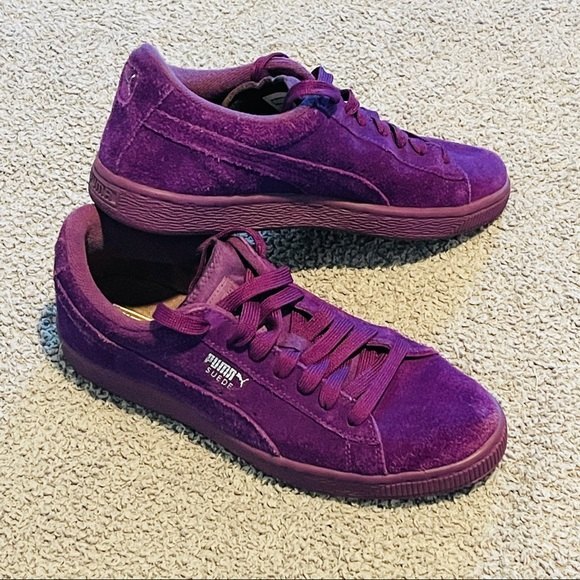 Puma | Shoes | Puma Classics Purple Suede Sneakers 7 | Poshmark